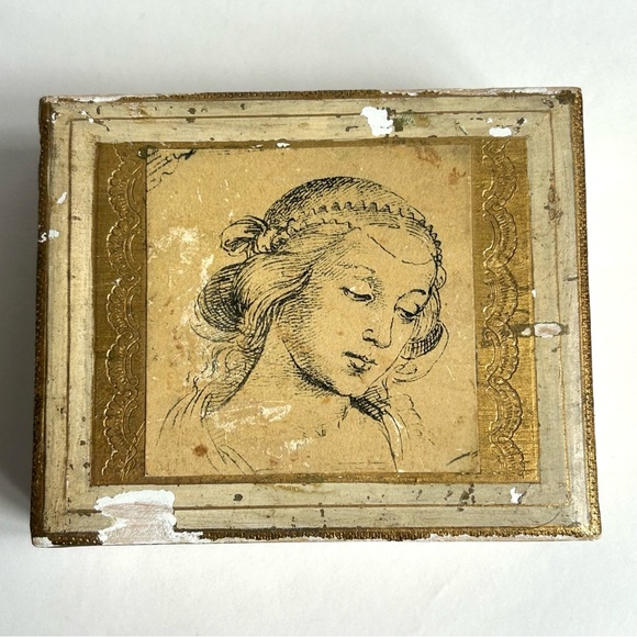 Vintage | Accents | Vintage Gold Florentine Italy Renaissance Drawing ...